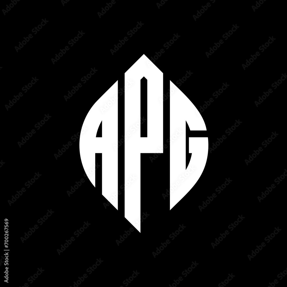 APG circle letter logo design with circle and ellipse shape. APG ...