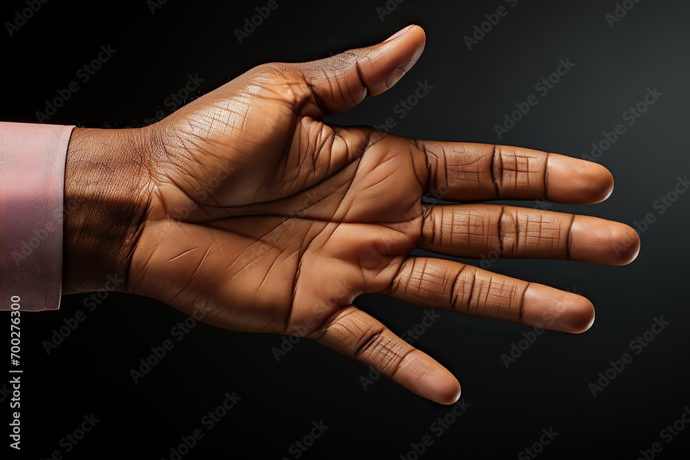 Detailed view of an open human hand, lifelines highlighted Stock Photo ...