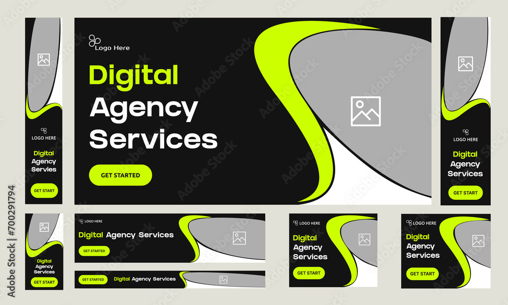 Creative web set banner design for social media post, digital agency ...