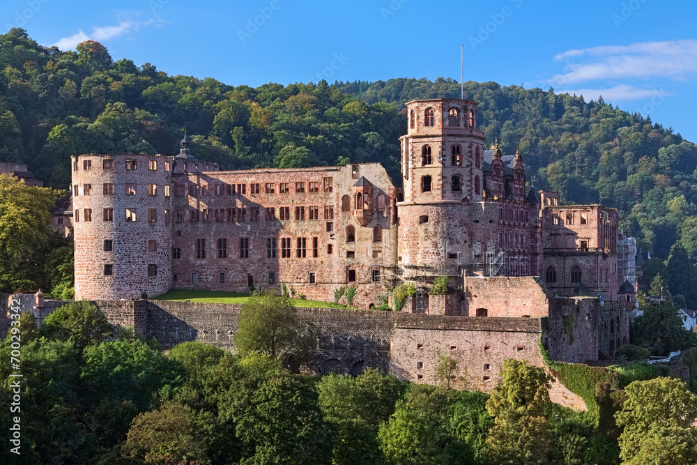 Heidelberg, Germany. Heidelberg Castle at lower slope of Konigstuhl ...