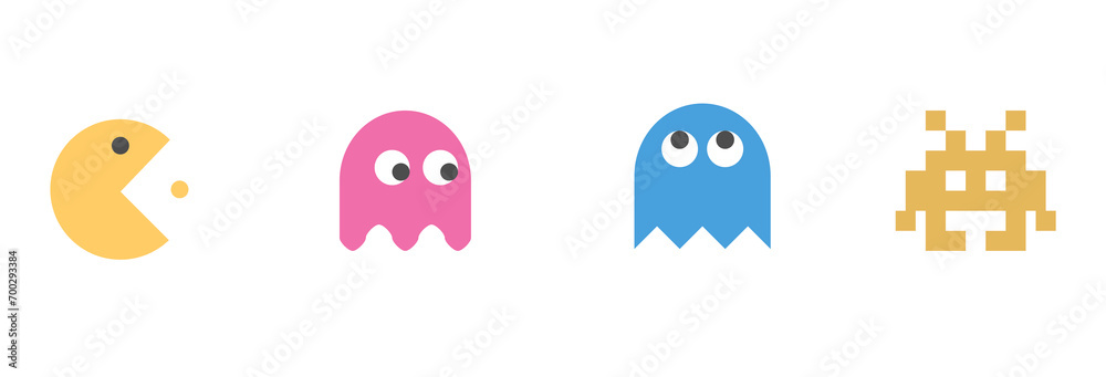 Pac man games icon. vector illustration. Stock Vector | Adobe Stock