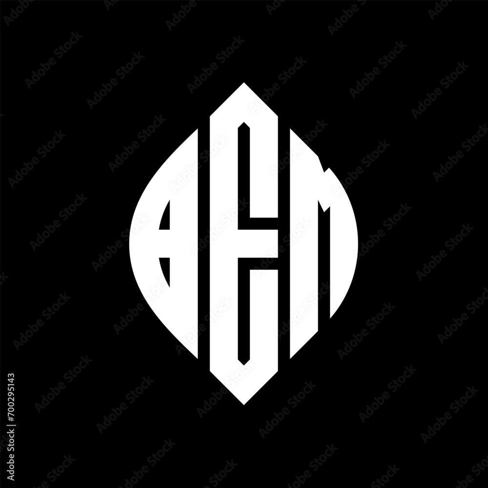 BEM circle letter logo design with circle and ellipse shape. BEM ...