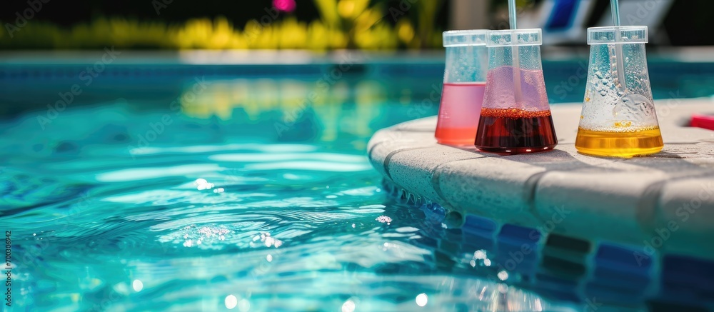 Swimming pool analysis kit for PH and chlorine levels Stock Photo | Adobe Stock