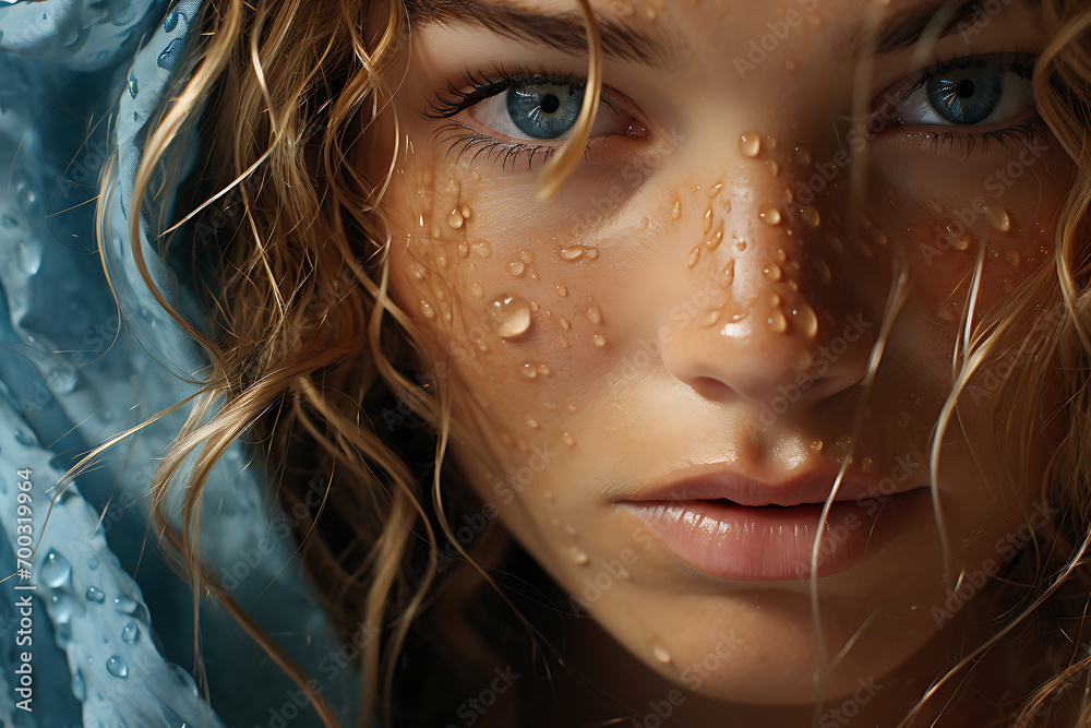 yper-realistic The face of this charming girl impresses with its ...