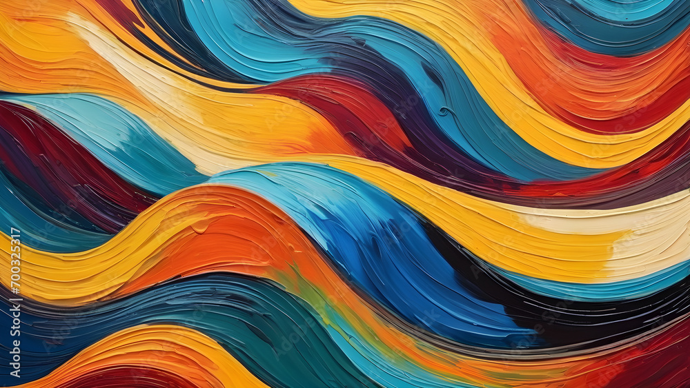 Painting in oil: Abstract color composition in impressionism style ...