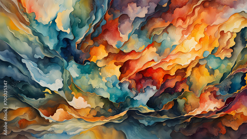 Painting in oil: Abstract color composition in impressionism style ...