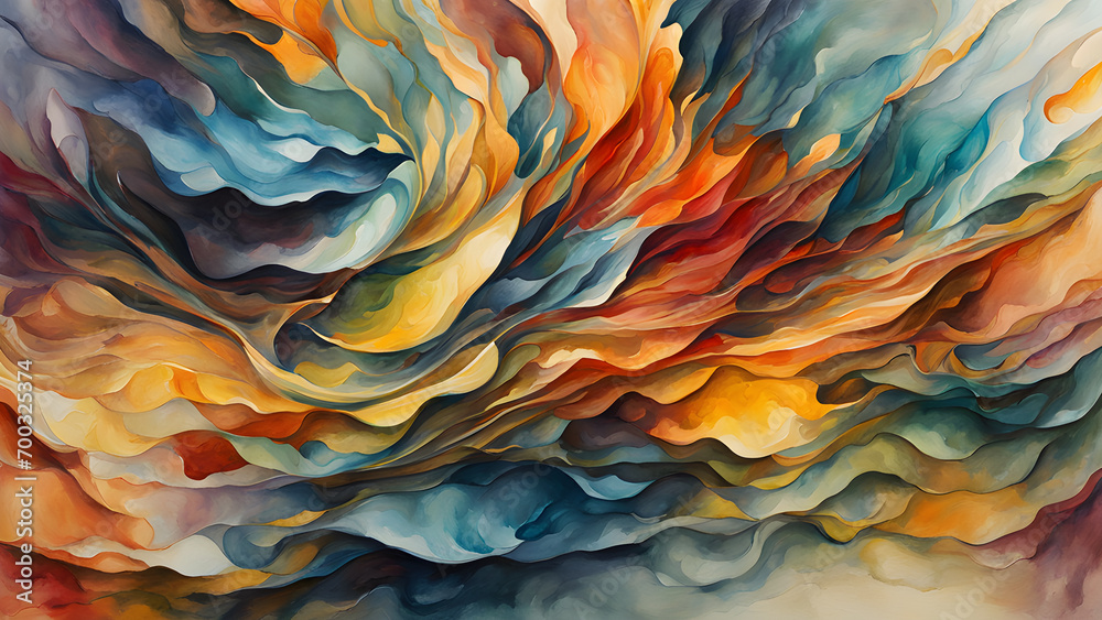 Painting in oil: Abstract color composition in impressionism style ...