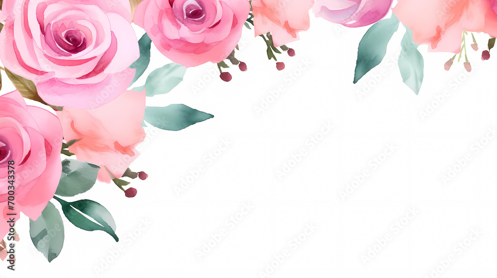 Floral frame with watercolor flowers, decorative flower background ...
