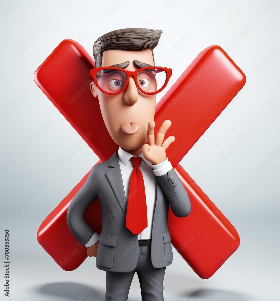 Banning entry: a 3d prohibition concept with a red x sign, a virtual ...