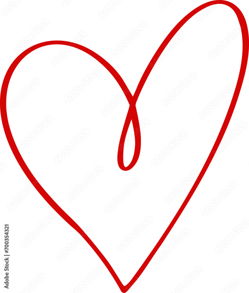 Heart outline sketch logo vector illustration. Cute Love Heart symbol ...