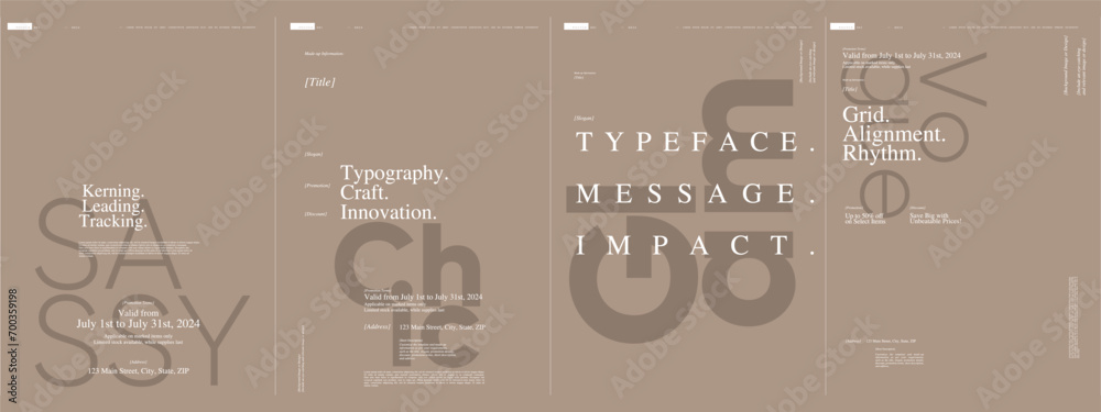 Typography poster design. Typographic layout template without ...