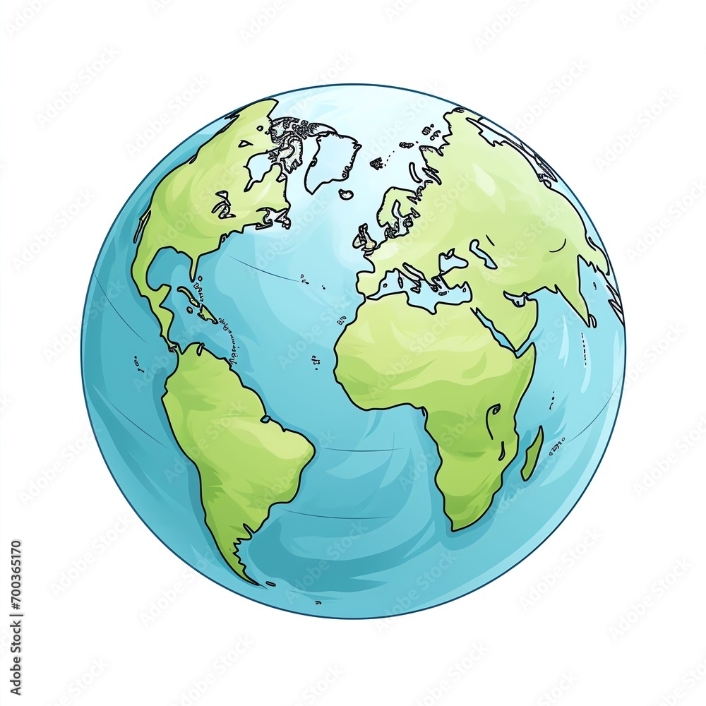 flat 2d vector illustration of globe, beautiful earth globe vector ...