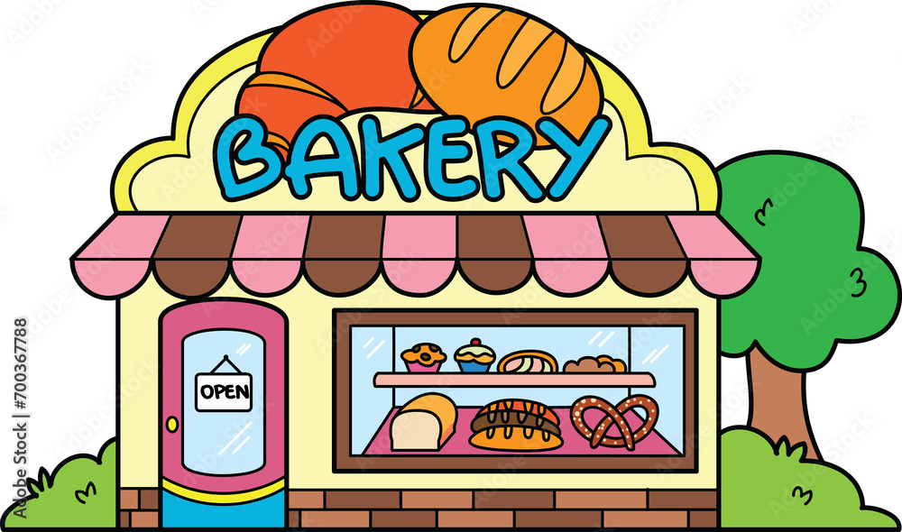Bakery Shop Clip Art Illustration Stock Illustration | Adobe Stock
