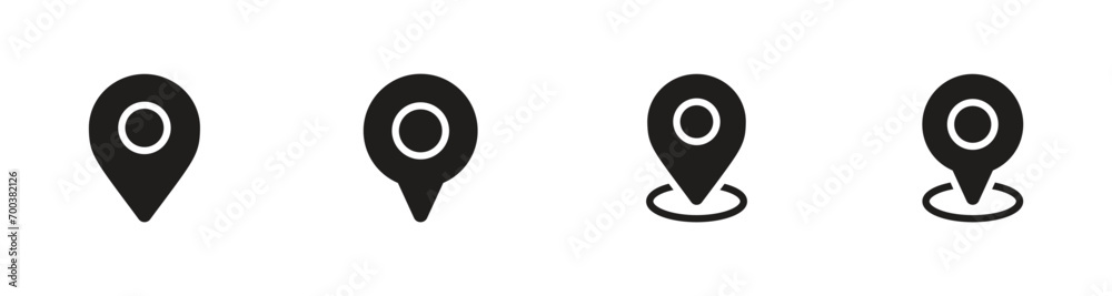 Map pin icon set, pin location icon vector illustration Stock Vector ...
