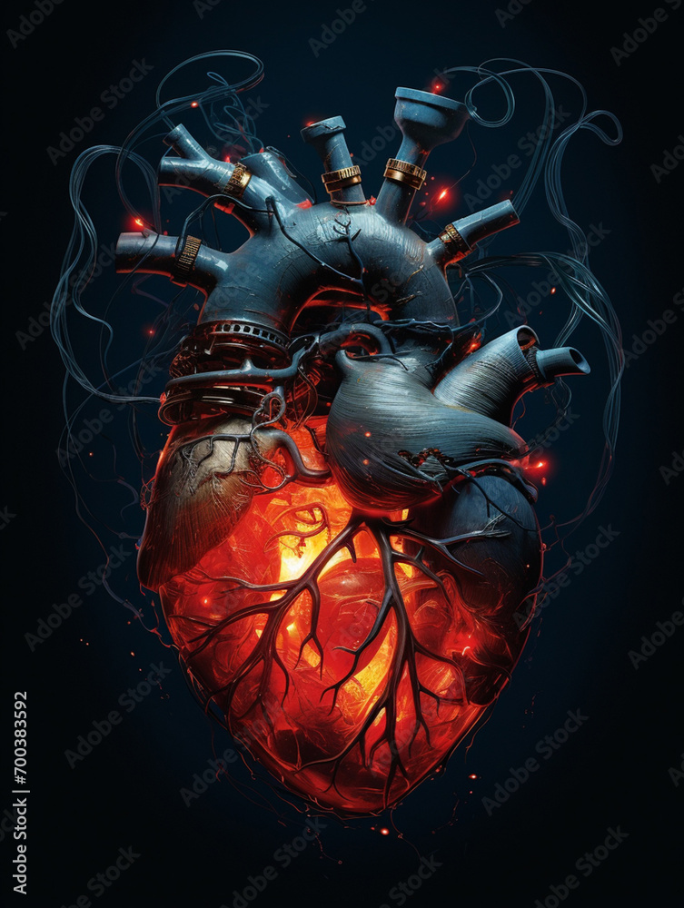 3d Graphic of Human anatomy heart model, a concise representation of ...