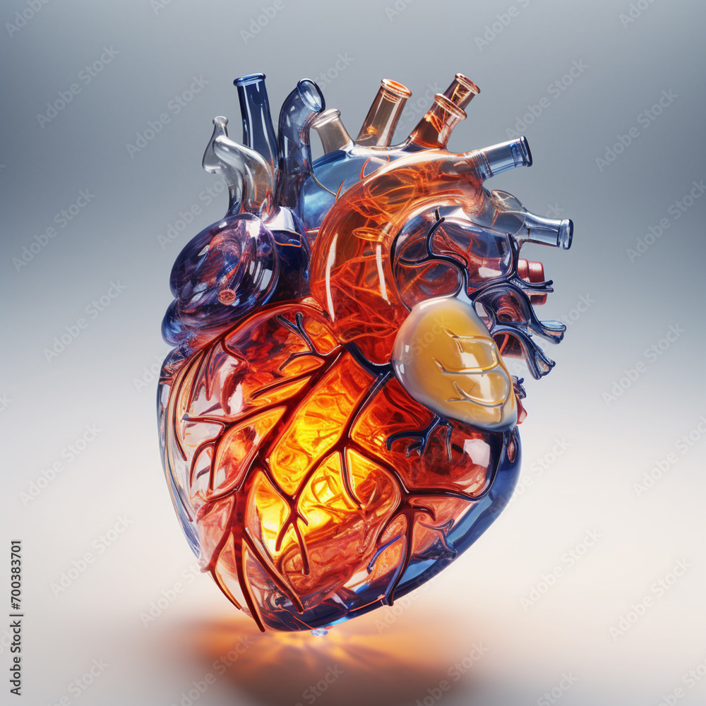 3d Graphic of Human anatomy heart model, a concise representation of ...