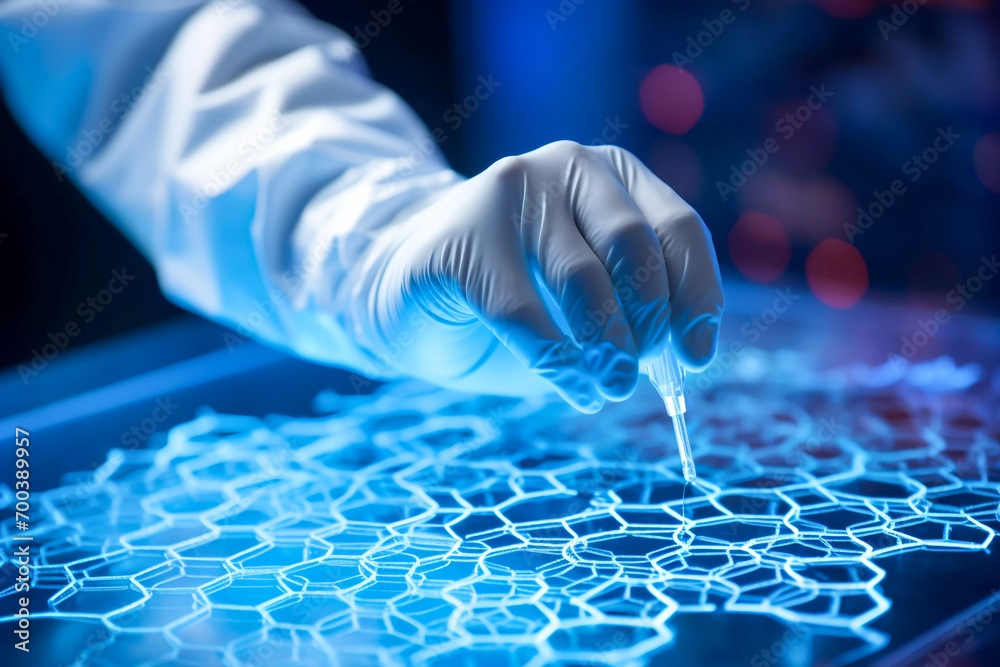 Nanotechnology scientists hand designing a new virtual atomic nano ...