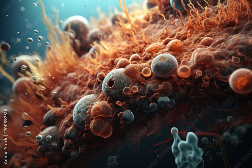 Microscopic organisms engaged in the breakdown of organic matter ...