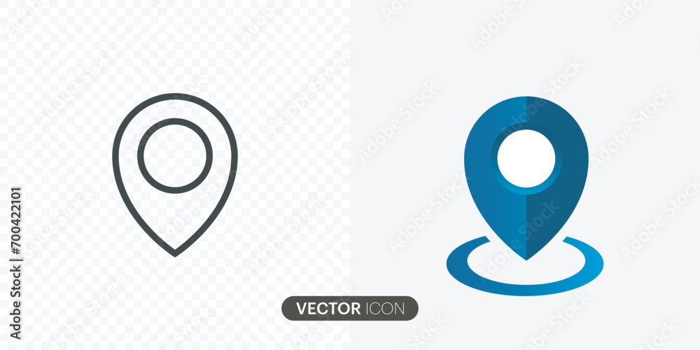 Map pointer icon.Location icon of simple forms of point. Navigation map ...