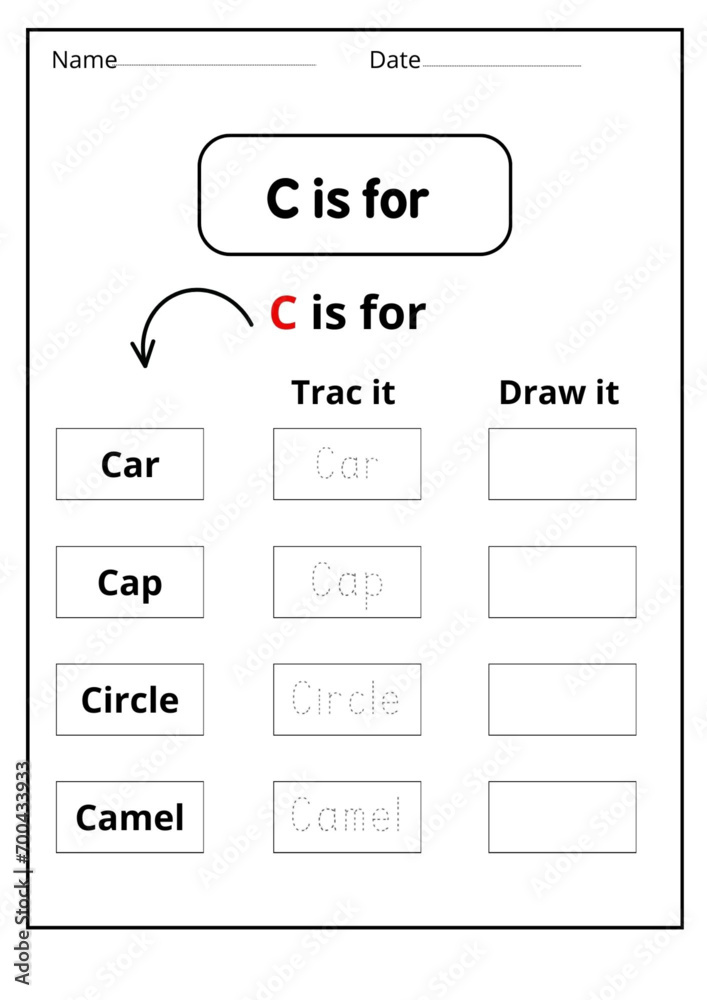 letter C worksheets for kindergarten - learning letter C activities ...