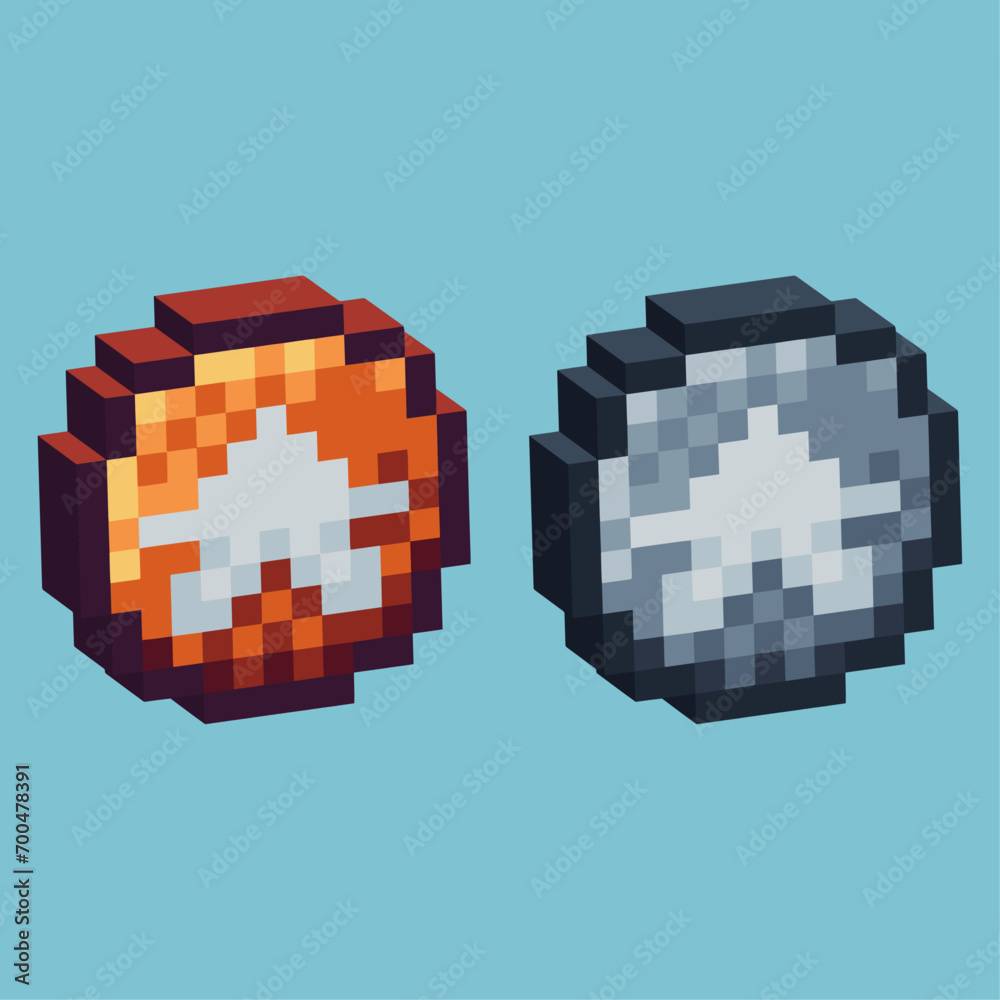 Isometric Pixel art 3d of star button icon for items asset.star button ...
