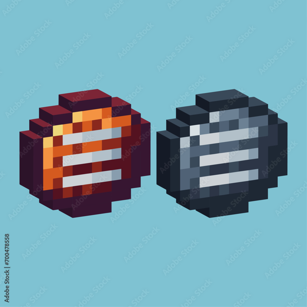 Isometric Pixel art 3d of main menu icon for items asset.game interface ...