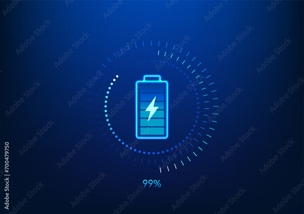 Battery technology background Screen with battery with technology ...