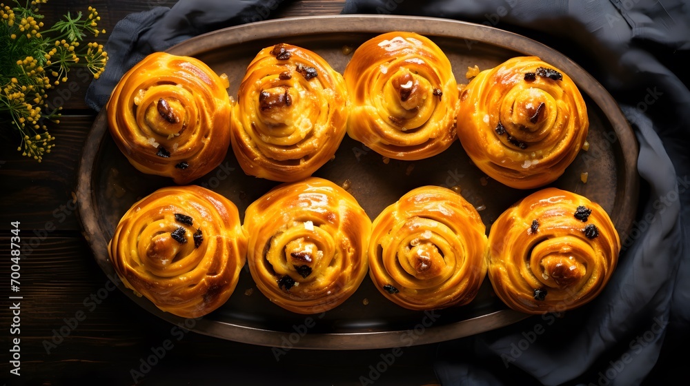Homemade swedish St Lucia saffron buns. Also called lussekatt or ...