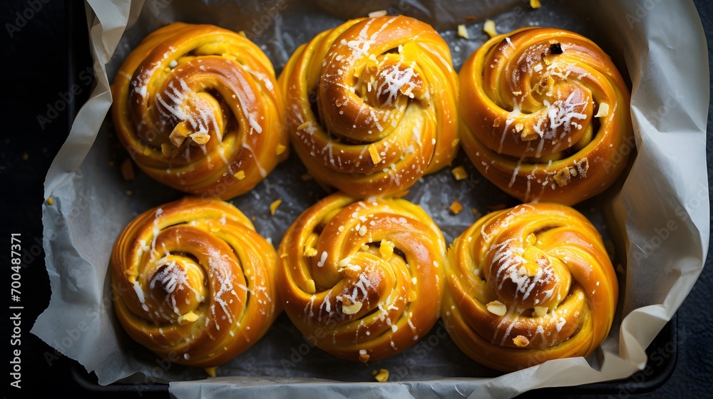 Homemade swedish St Lucia saffron buns. Also called lussekatt or ...