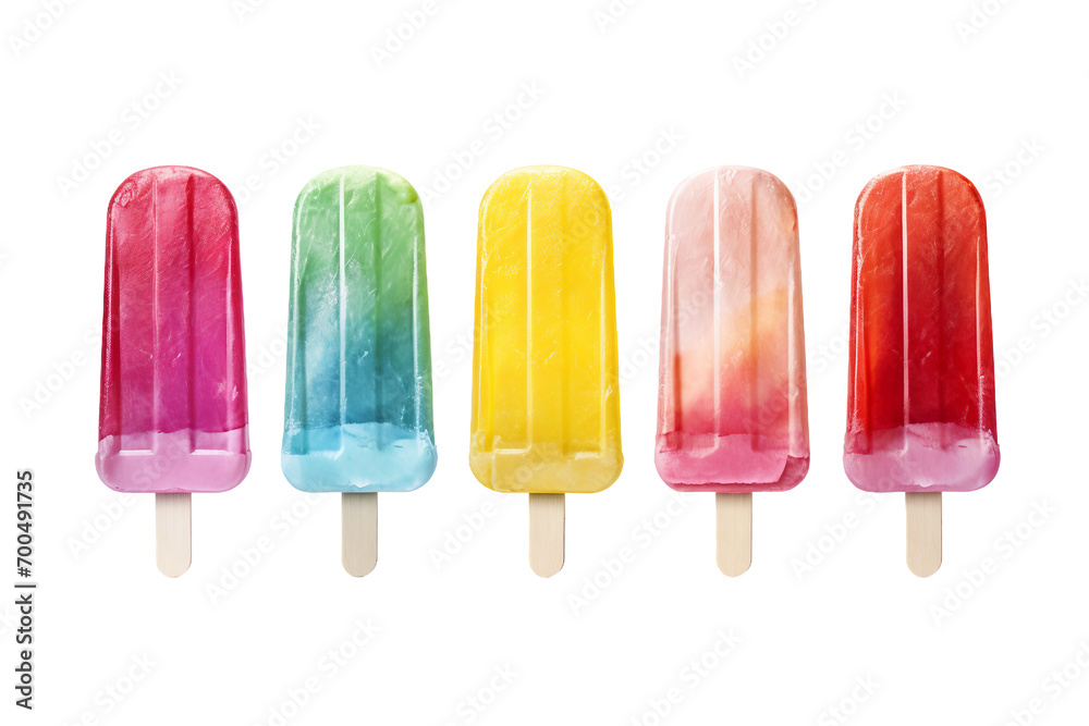 Multi Flavored Popsicles Isolated on transparent background Stock Photo ...