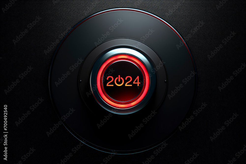 2024 start up business icon on modern black round shaped push button ...