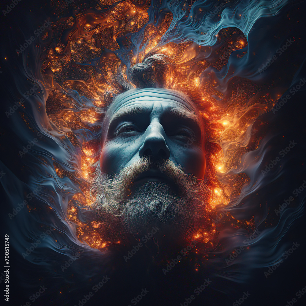 Fototapeta artificial intelligence, face recognition, AI face, machine ...