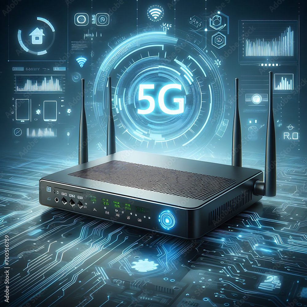 next generation modern router with high speed. generative ai Stock ...