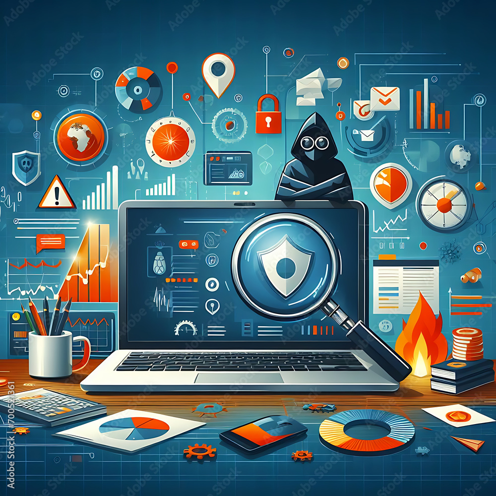 examination of corporate laptop antivirus or phishing malware attach detection and cleanup ...