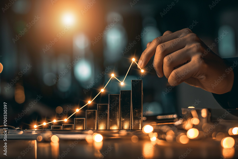 Financial Growth Chart, barometer-style chart illustrating the growth ...