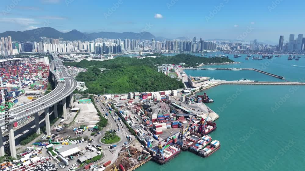Kwai Tsing Container Terminals near Stonecutters Bridge, the main Far ...