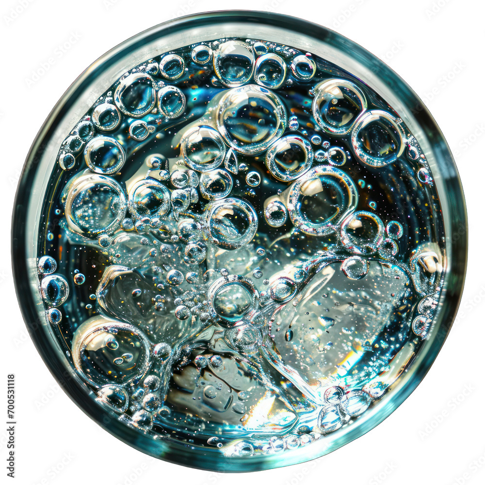 Sparkling Water Glass - Top View Isolated on Transparent or White ...
