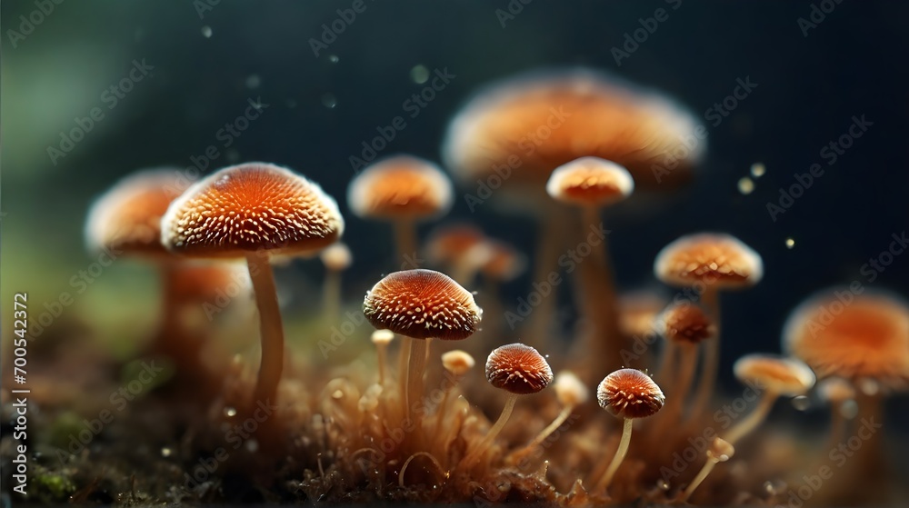 Close-up of Microscopic Fungi Spores, Use a microscope to capture the ...