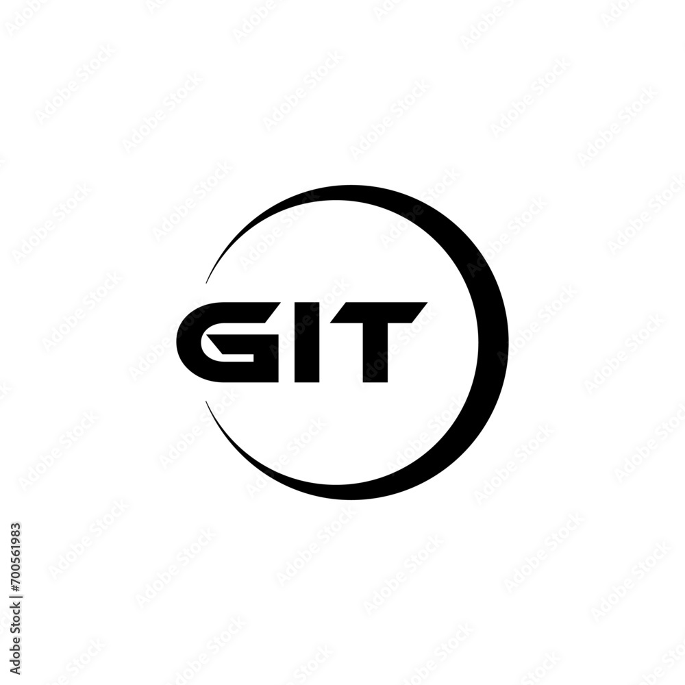 GIT letter logo design with white background in illustrator, cube logo ...