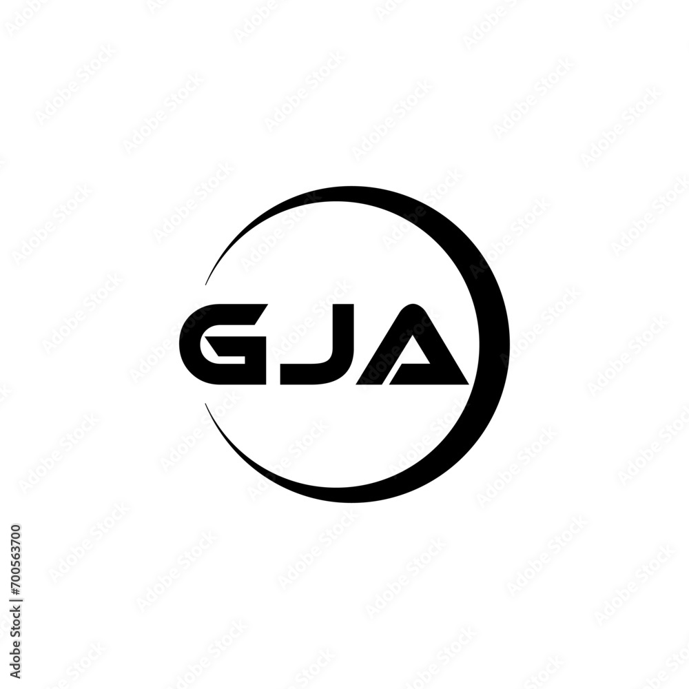 GJA letter logo design with white background in illustrator, cube logo ...