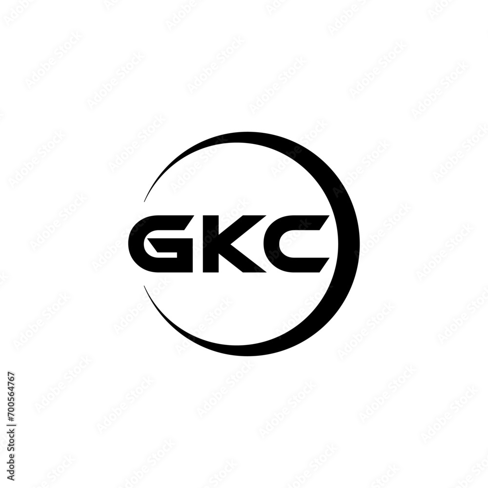 GKC letter logo design with white background in illustrator, cube logo ...