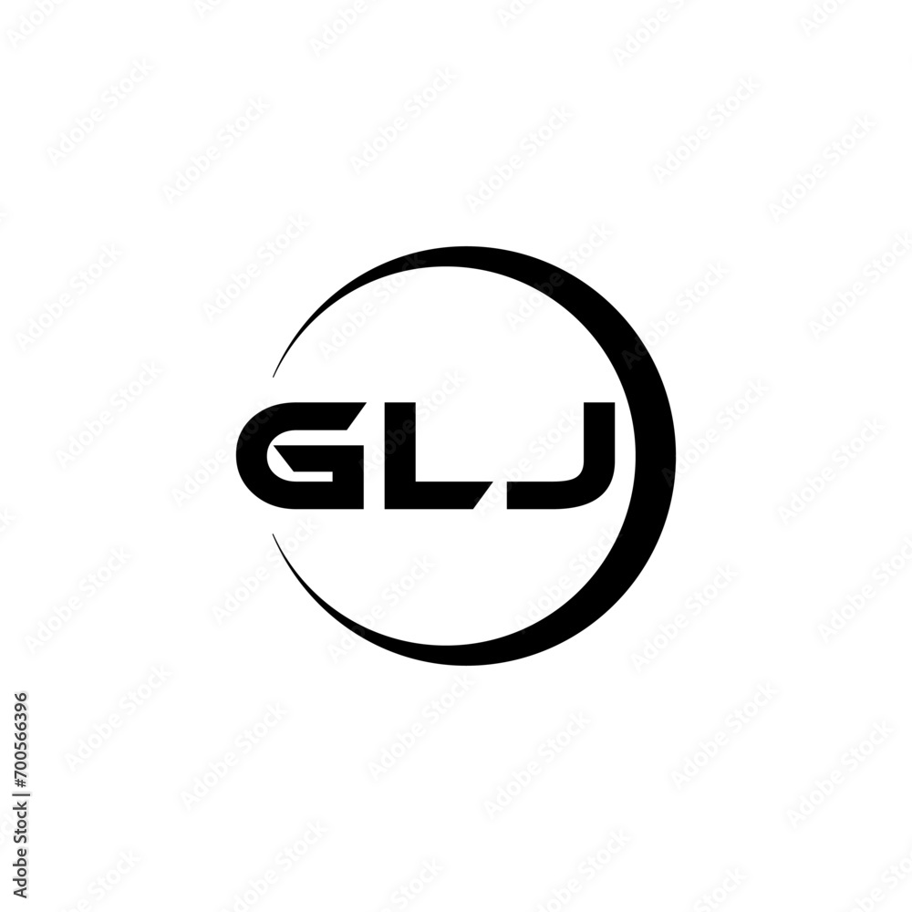 GLJ letter logo design with white background in illustrator, cube logo ...