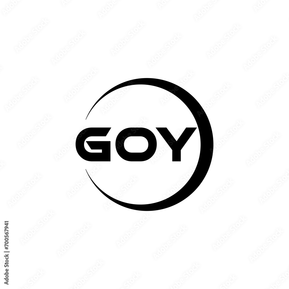 Vecteur Stock GOY letter logo design with white background in ...