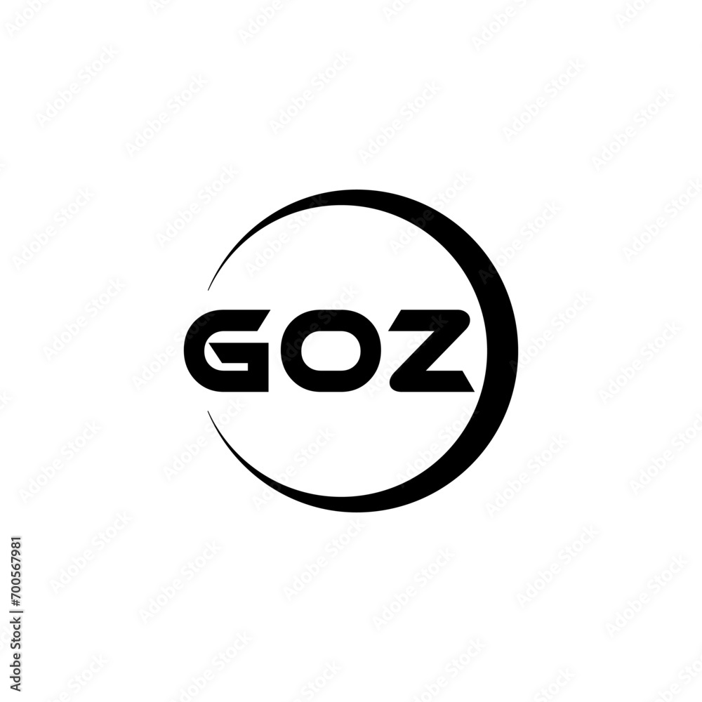 GOZ letter logo design with white background in illustrator, cube logo ...