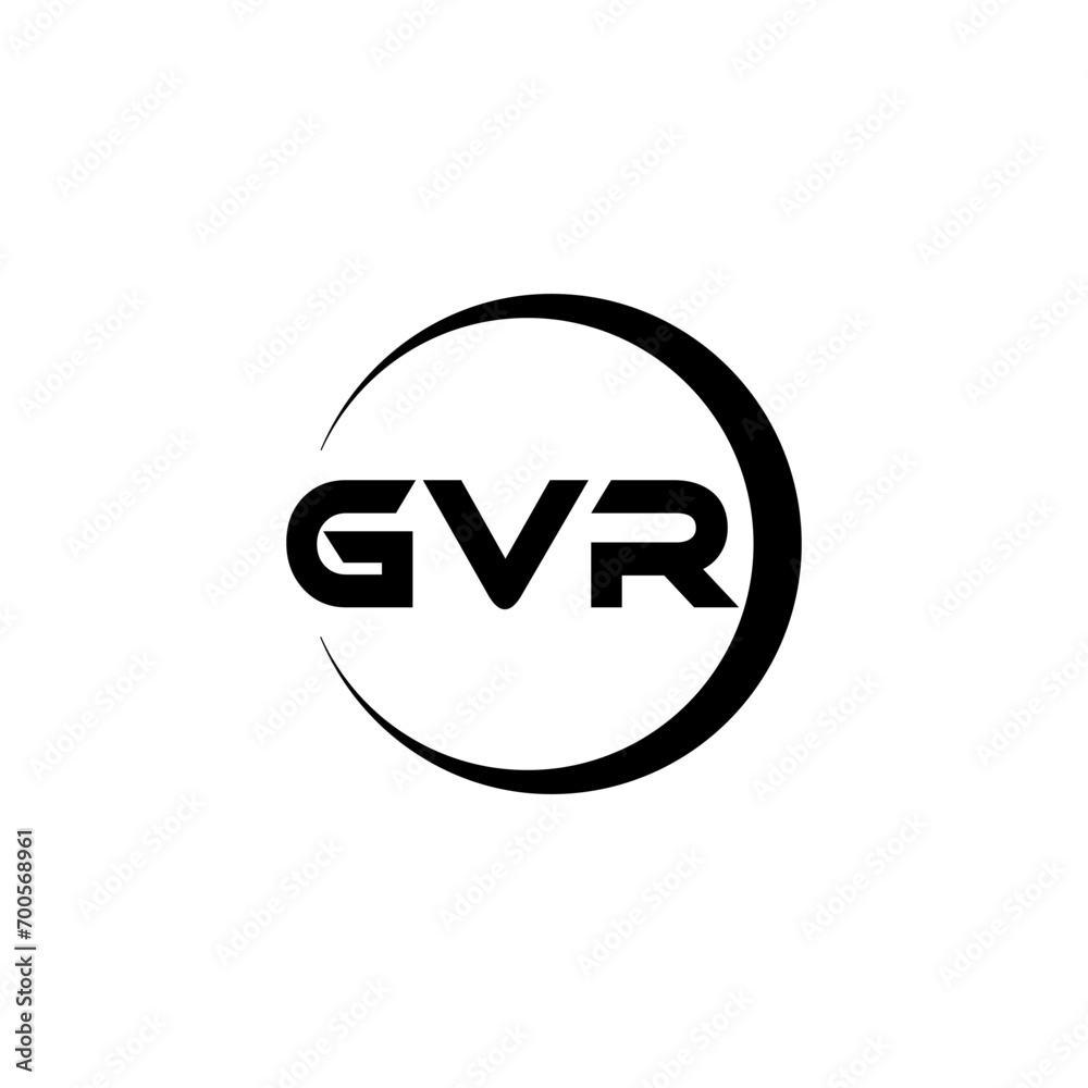 GVR letter logo design with white background in illustrator, cube logo ...