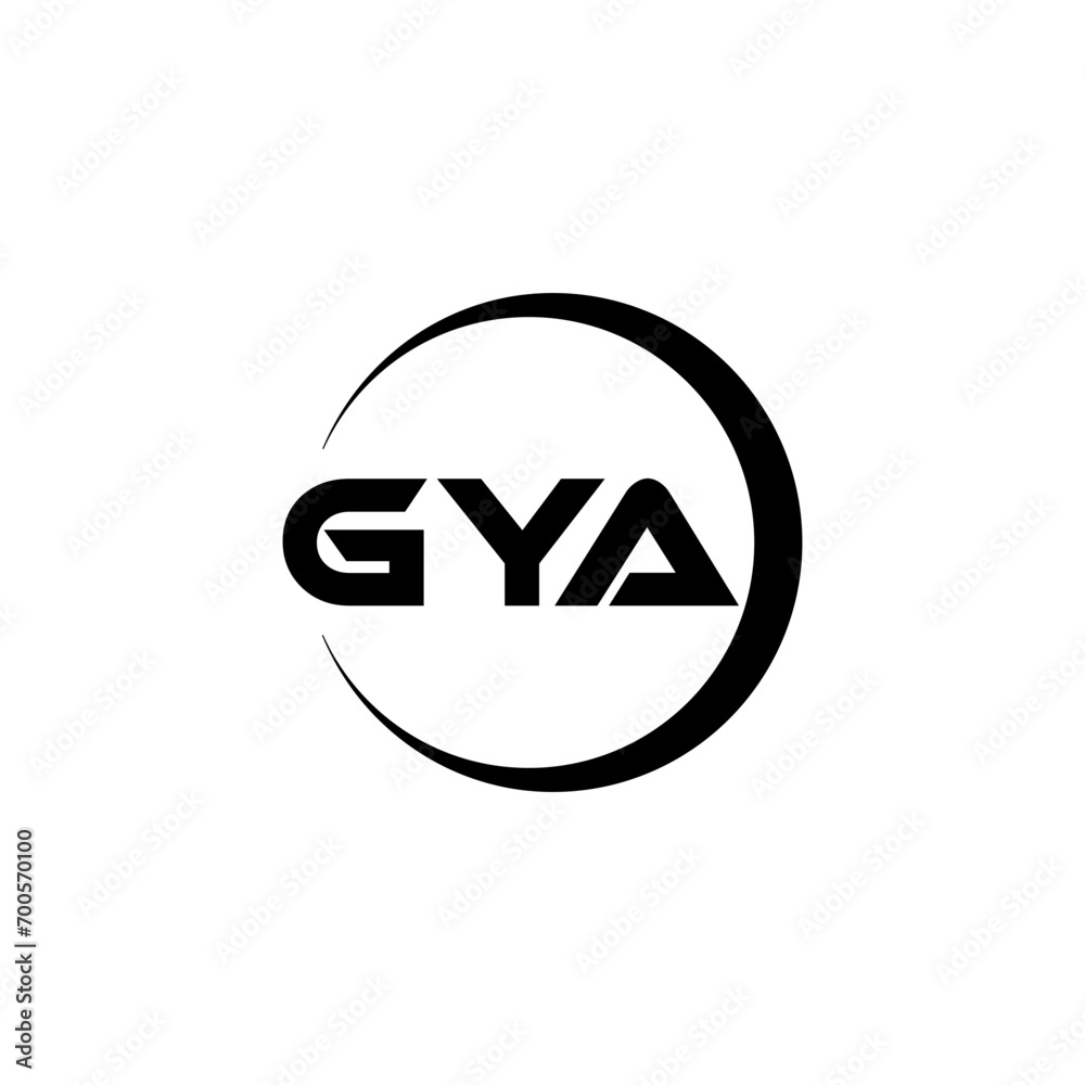 GYA letter logo design with white background in illustrator, cube logo ...