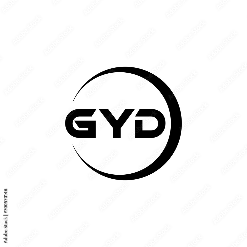 GYD letter logo design with white background in illustrator, cube logo ...