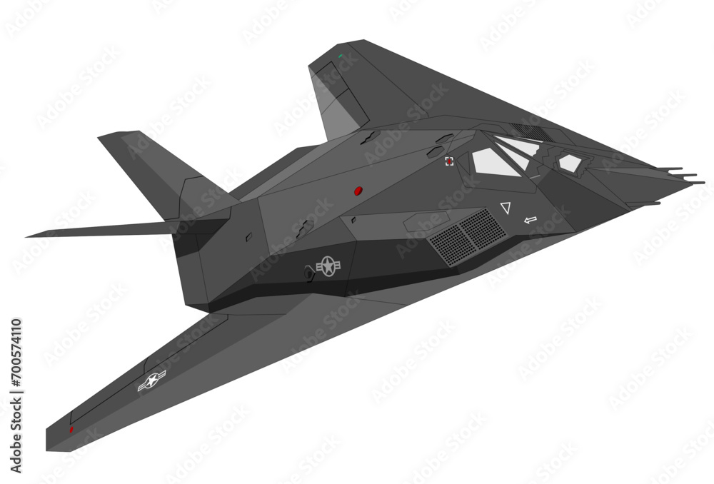 Lockheed F-117 NightHawk Stealth Bomber Vector Drawing Stock Vector ...