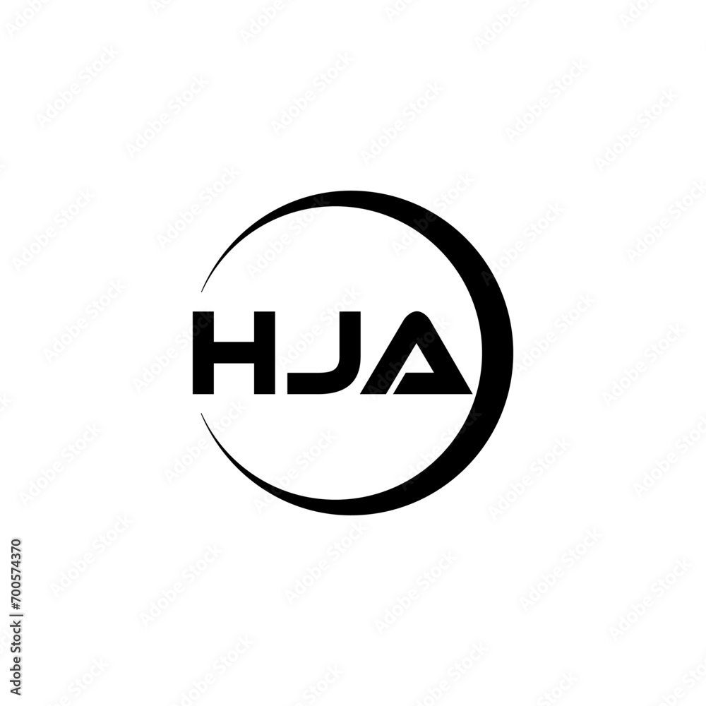 HJA letter logo design with white background in illustrator, cube logo ...