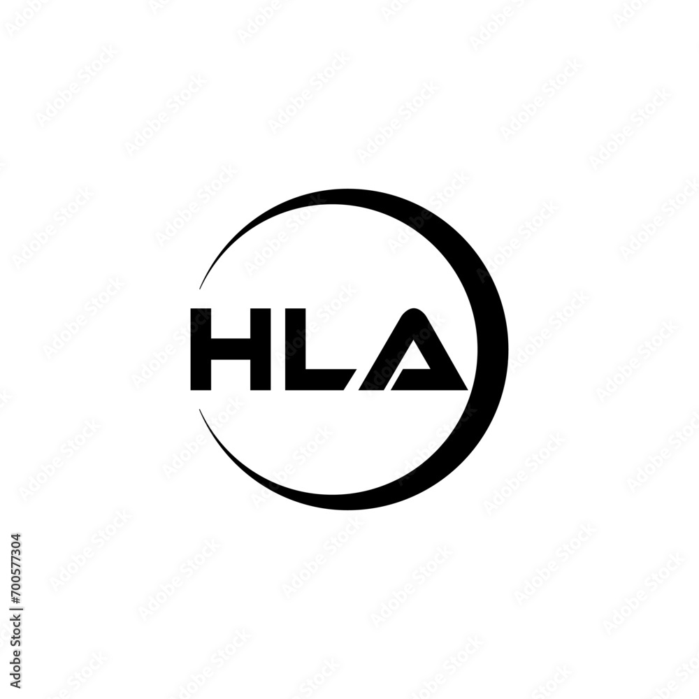 HLA letter logo design with white background in illustrator, cube logo ...